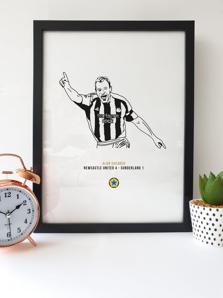 Alan Shearer Last Newcastle United Goal Print | Newcastle Merchandise – Geordie Gifts